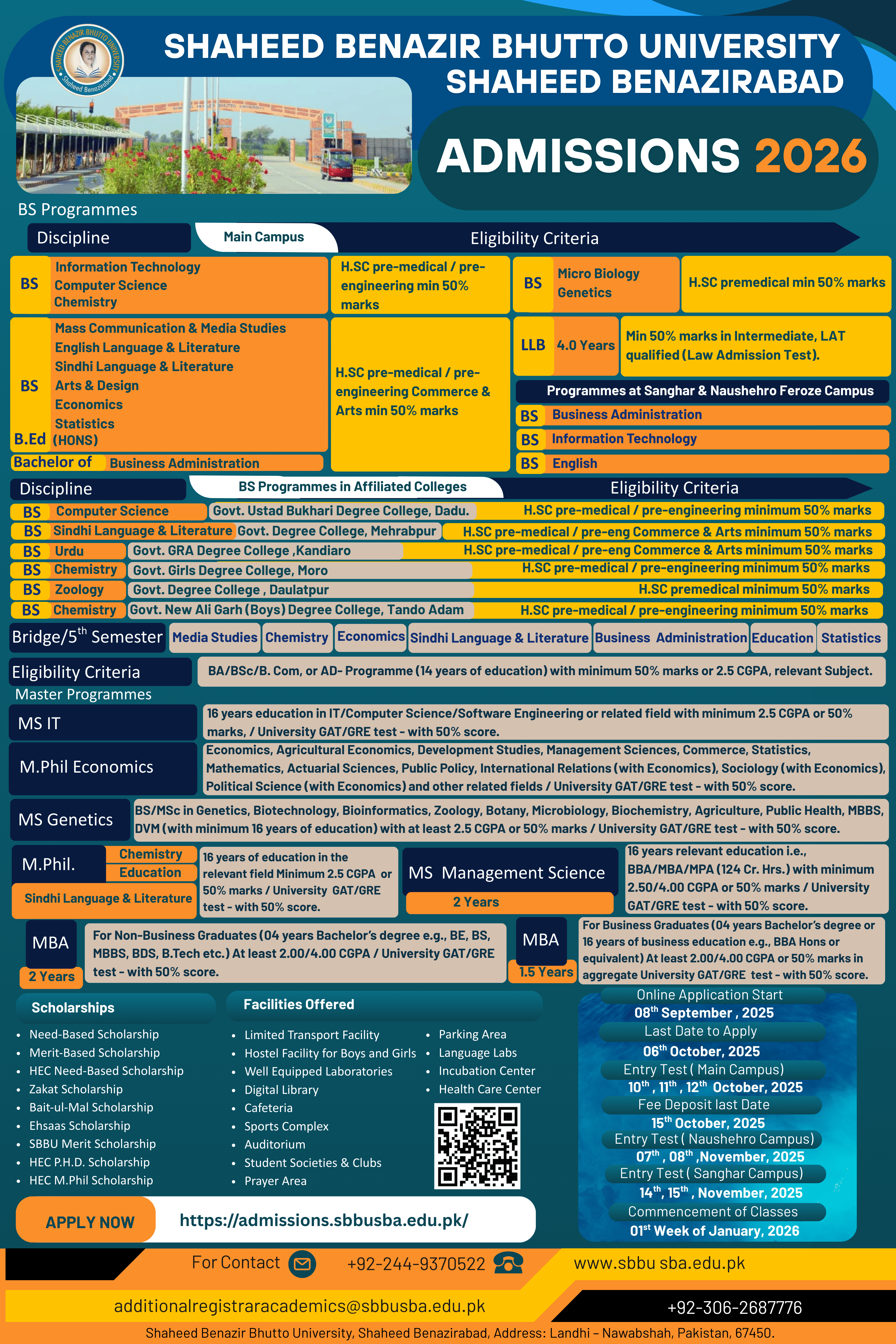 Shaheed Benazir Bhutto University, Shaheed Benazirabad